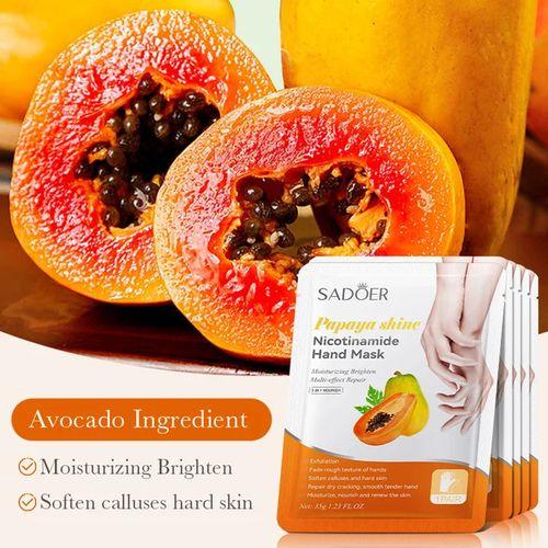 SADOER Papaya & Nicotinamide Brightening & Exfoliating Hand Mask